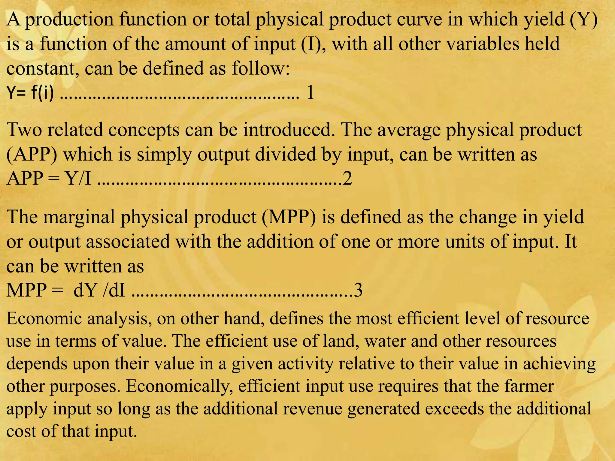 Crop response production functions | PPTX