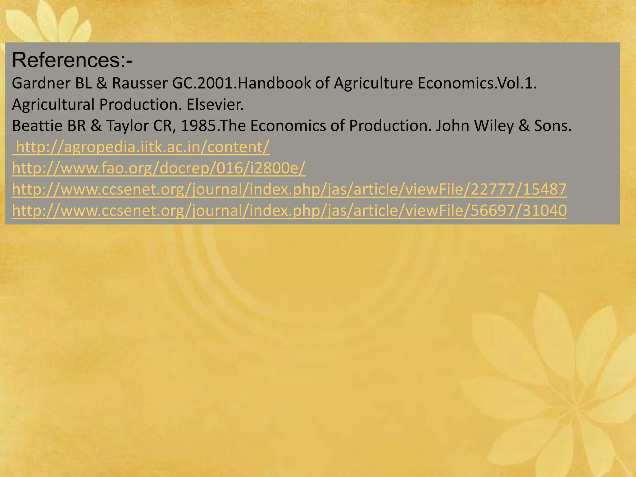 Crop Response Production Functions Pptx Agriculture Industries