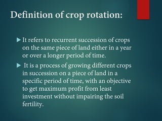 Crop rotation and its principle | PDF