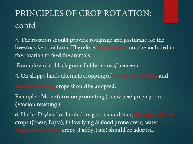 Crop rotation and its principle
