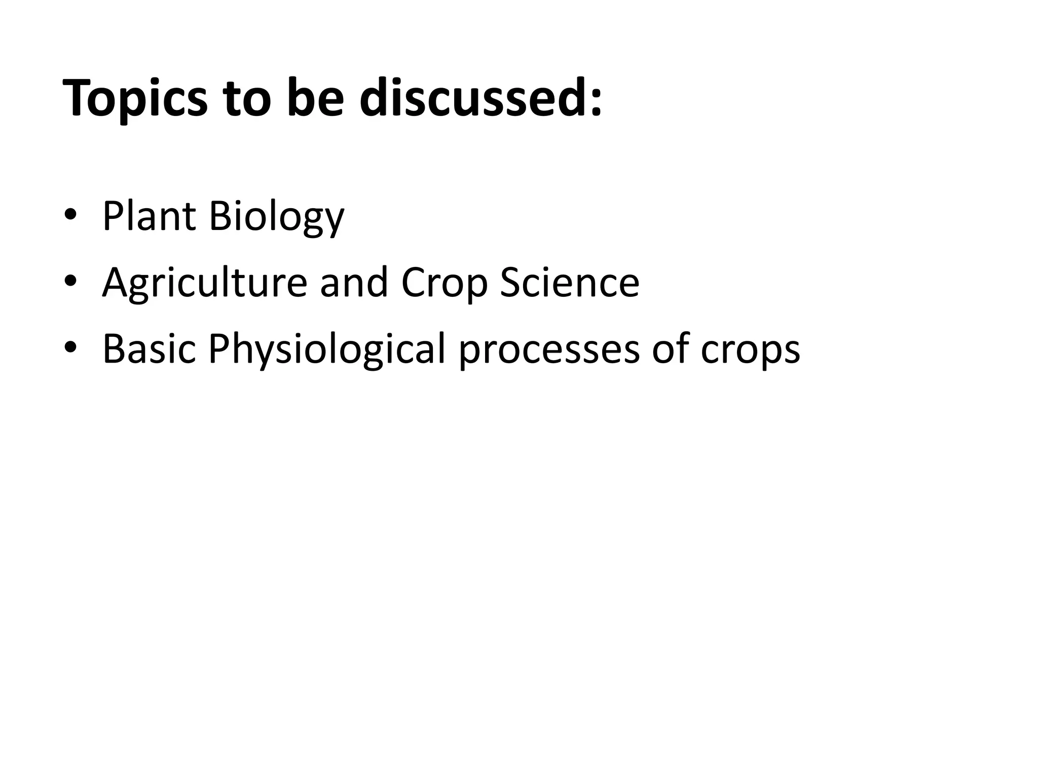 A review on Crop Sciences (Plant Biology) | PPTX