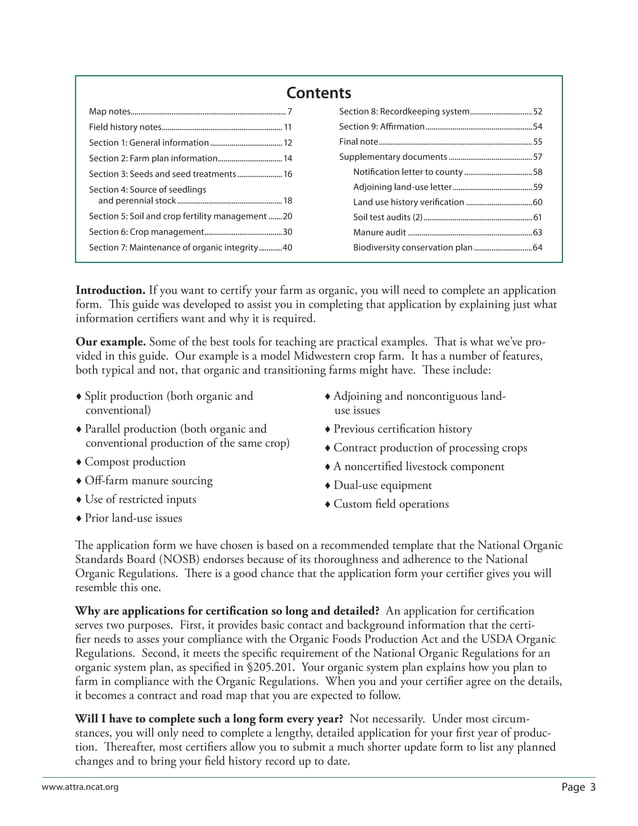 Organic System Plans: Field and Row Crops and Pasture and Range Systems ...