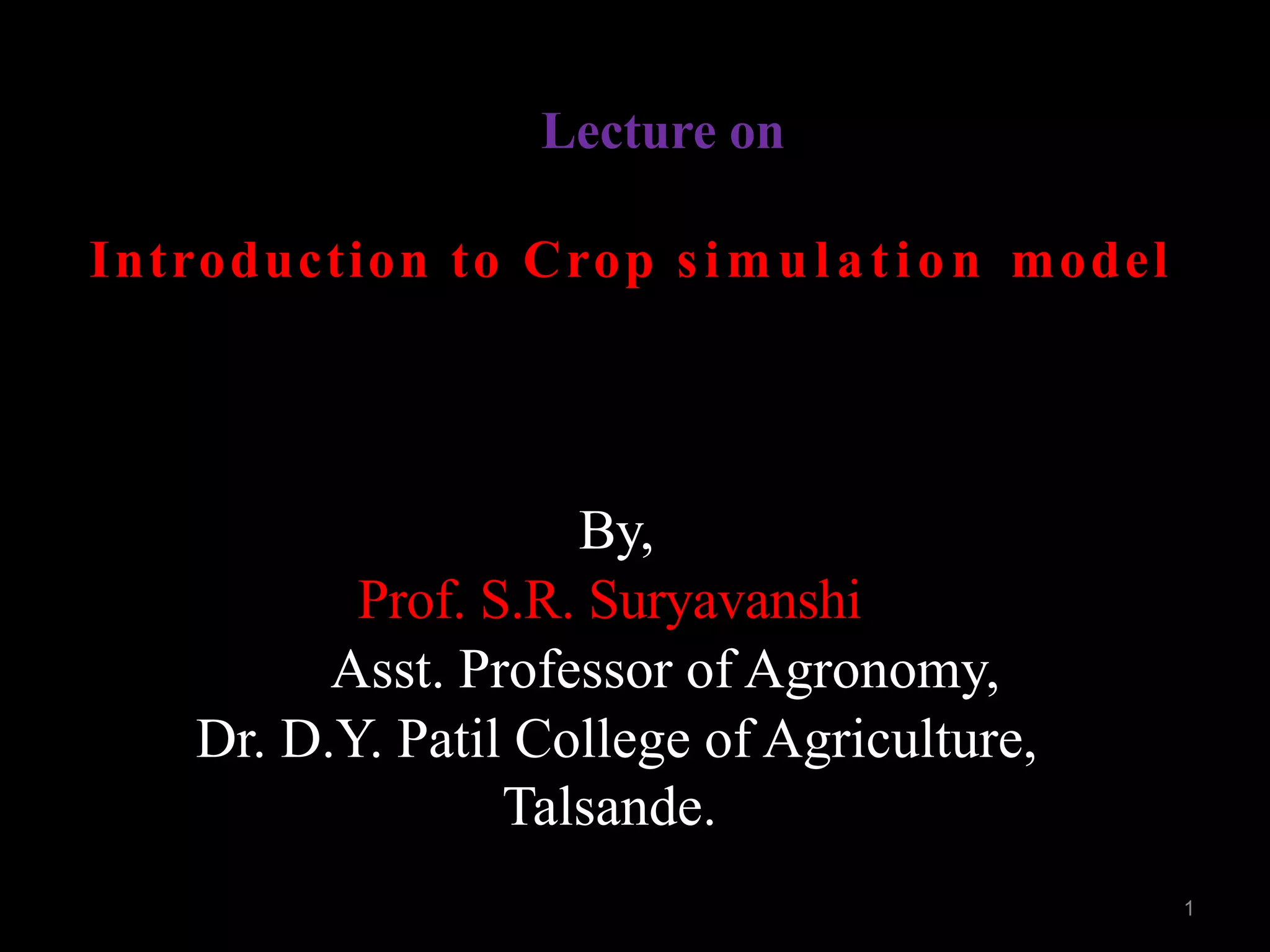 Crop simulation model | PDF