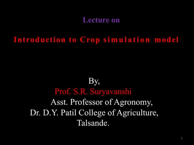 Crop simulation model | PDF | Agriculture | Industries