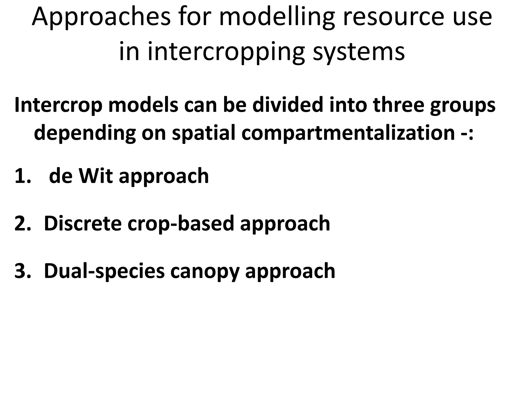 Crop simulation model for intercropping | PPTX