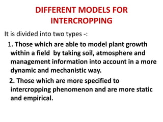 Crop simulation model for intercropping | PPTX