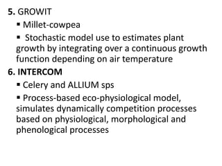 Crop simulation model for intercropping | PPTX