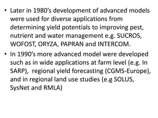 Crop simulation model for intercropping | PPTX