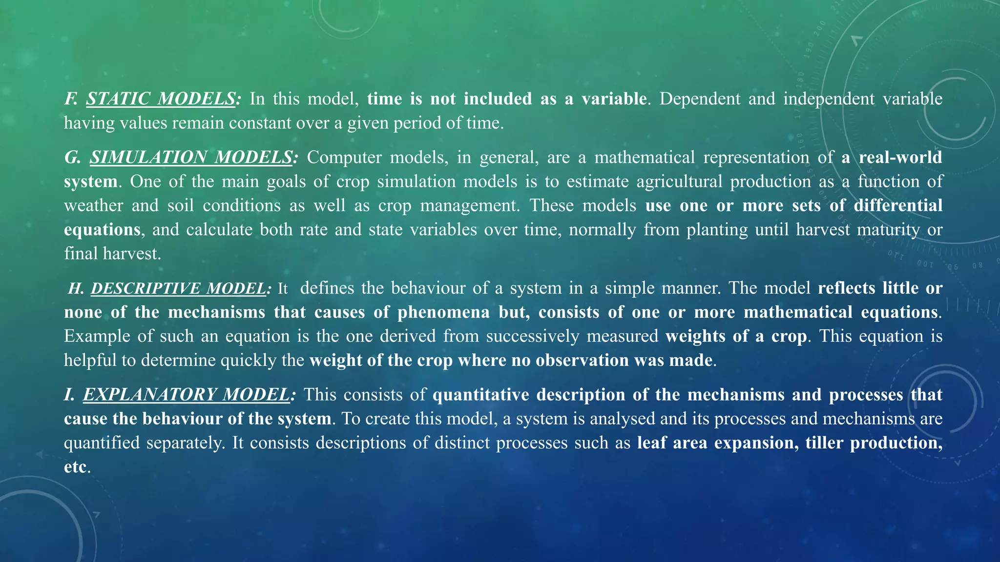 CROP SIMULATION MODELS AND THEIR APPLICATIONS IN CROP PRODUCTION.pptx