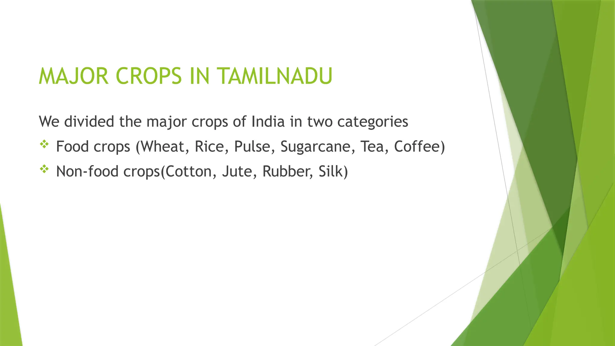 CROPS OF TAMILNADU power point presentation | PPTX