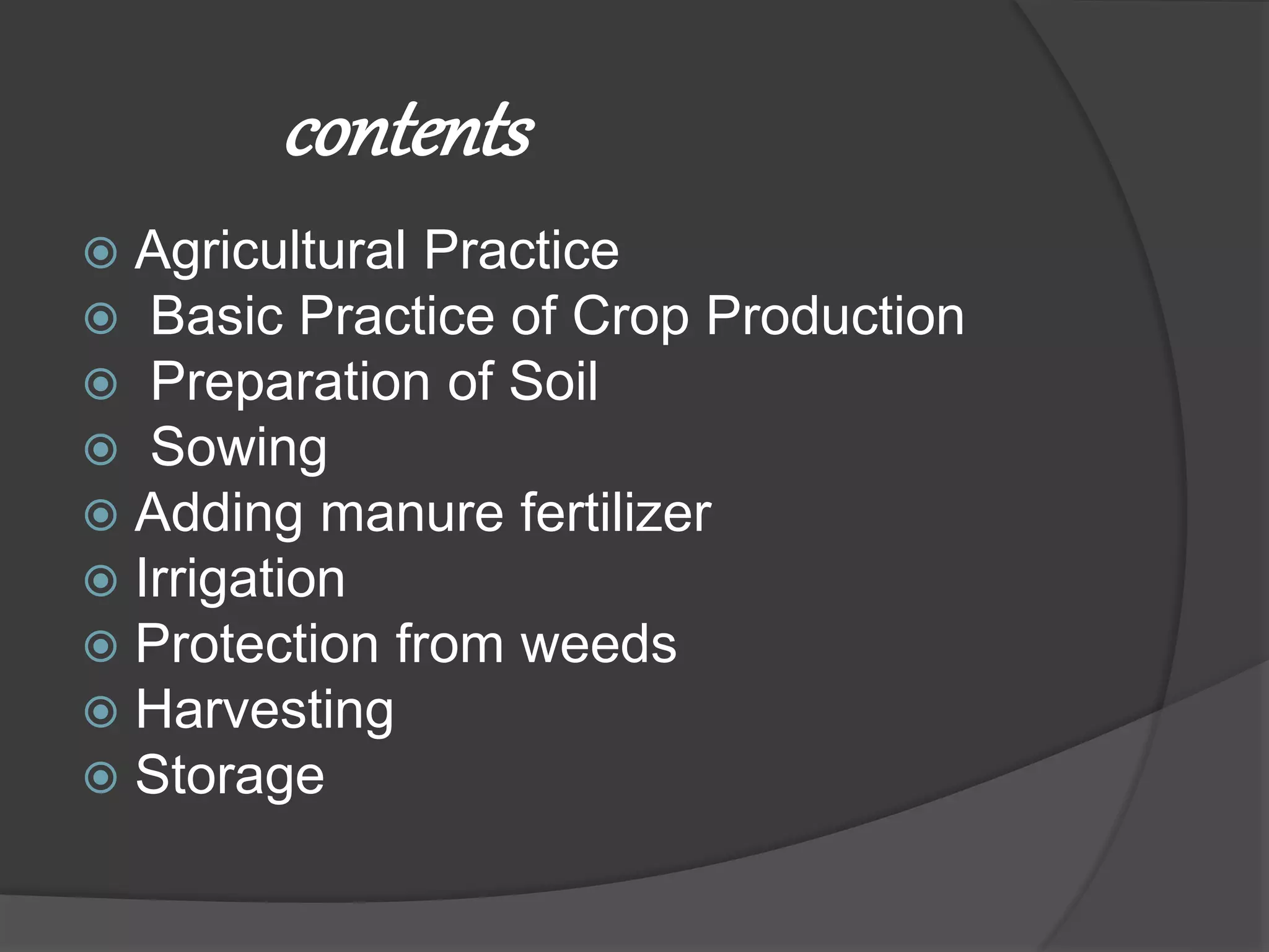 Crops production and management | PPTX