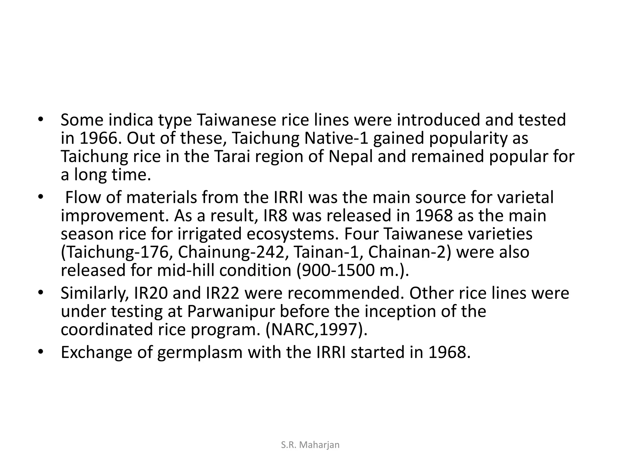 Improved Crop varieties in Nepal | PPTX