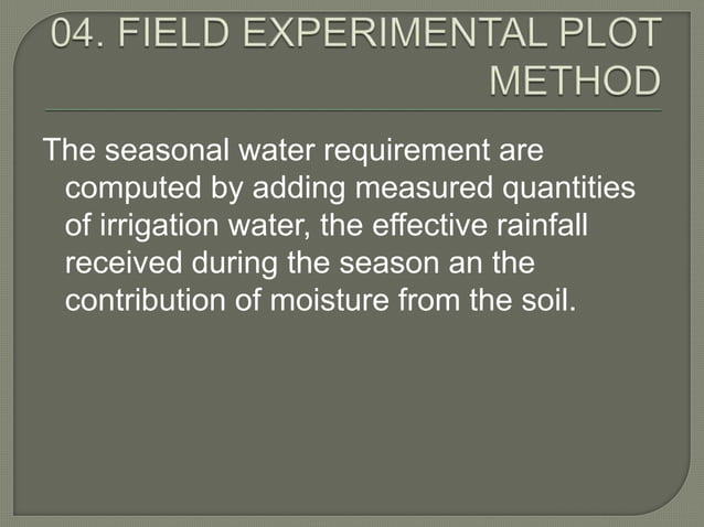 Crop water requirement | PPTX | Agriculture | Industries