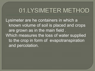 Crop water requirement | PPTX