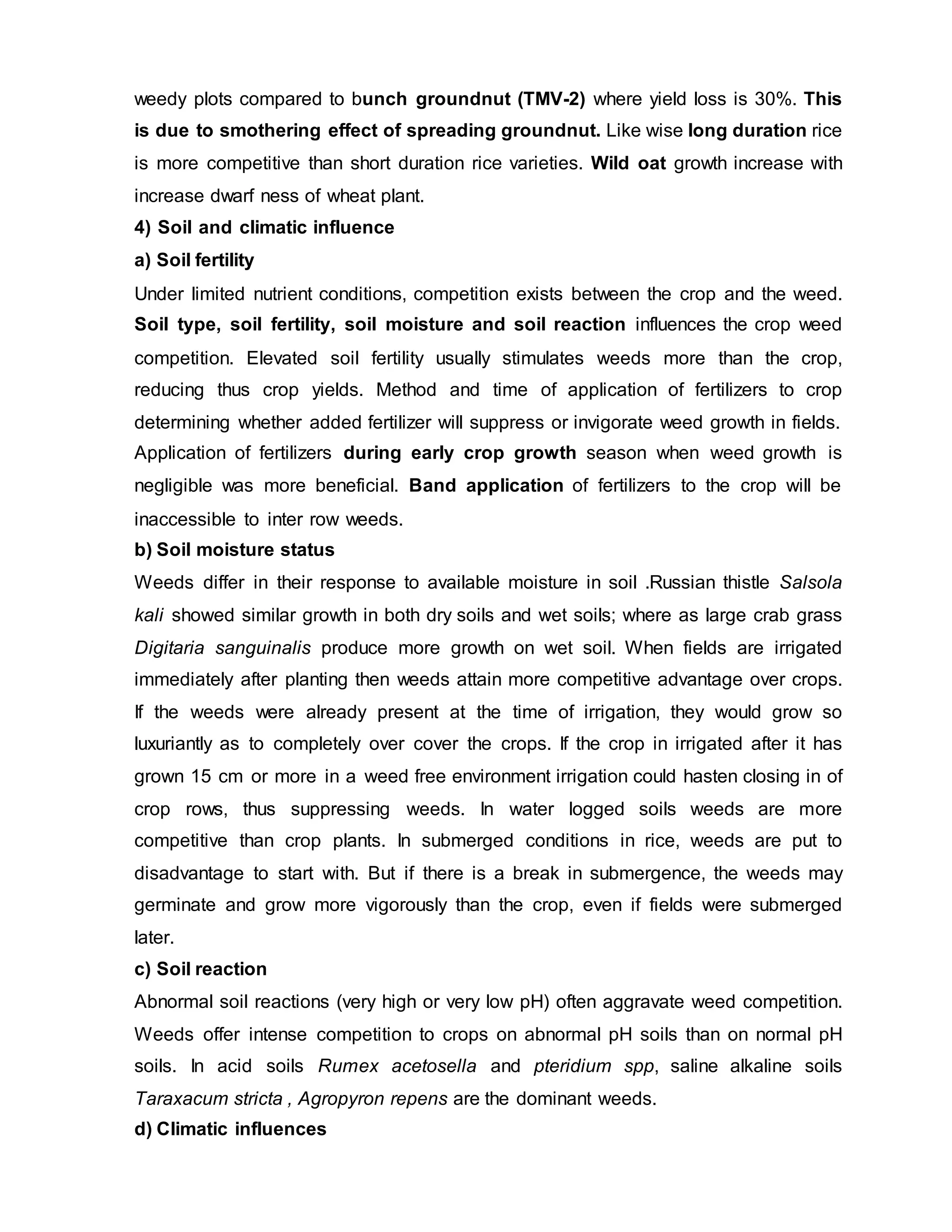 Crop weed competition and interference | DOCX