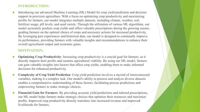 Crop Yield Prediction using Machine Learning.pptx | Agriculture ...