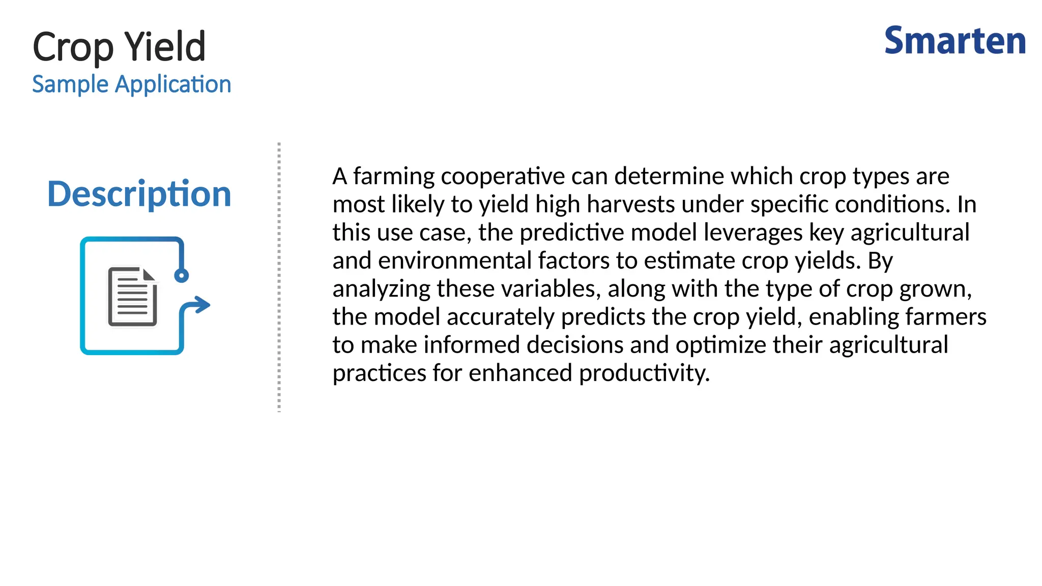 Crop Yield Predictive Analytics Use Case – Smarten | PPT
