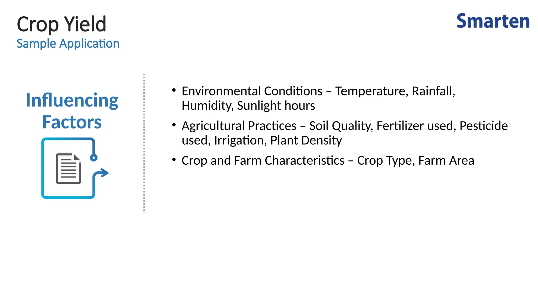 Crop Yield Predictive Analytics Use Case – Smarten | PPT