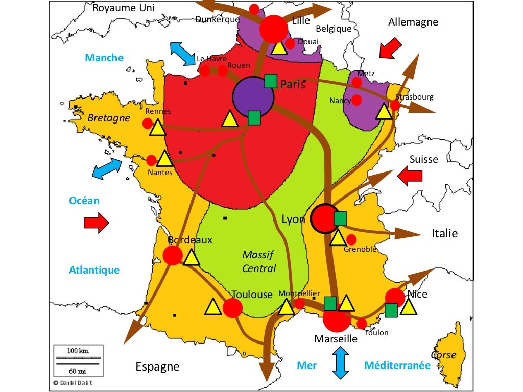 Croquis organisation territoriale de l'espace français métropolitain
