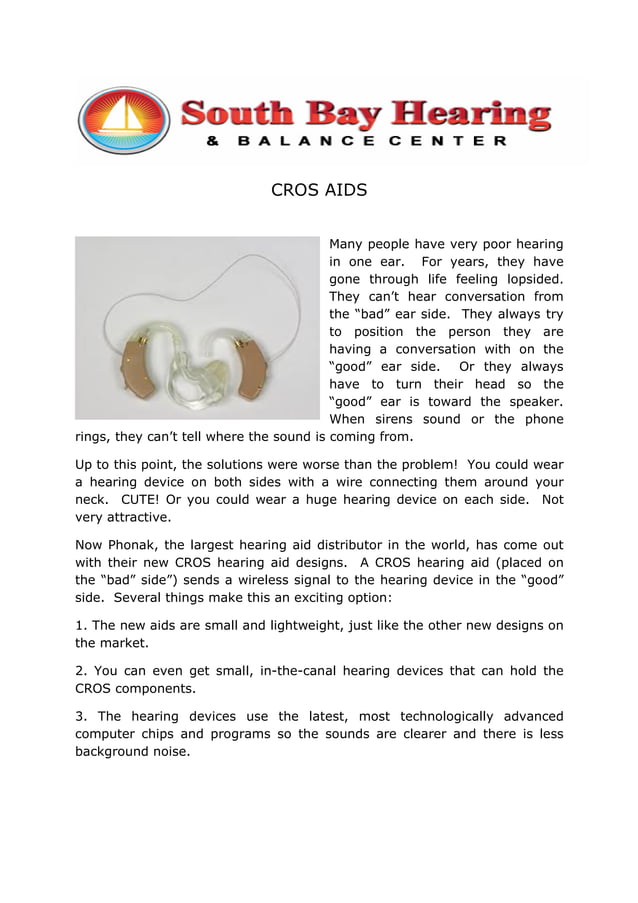 Cros aids | PDF | Ear, Nose and Throat Conditions | Diseases and Conditions