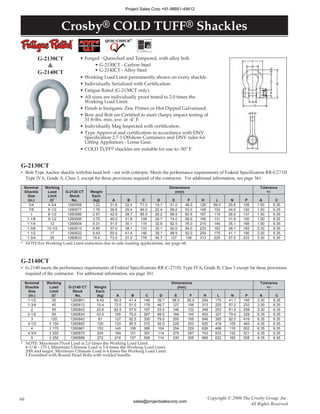 Crosby Shackles from Project Sales Corp, Vizag | PDF