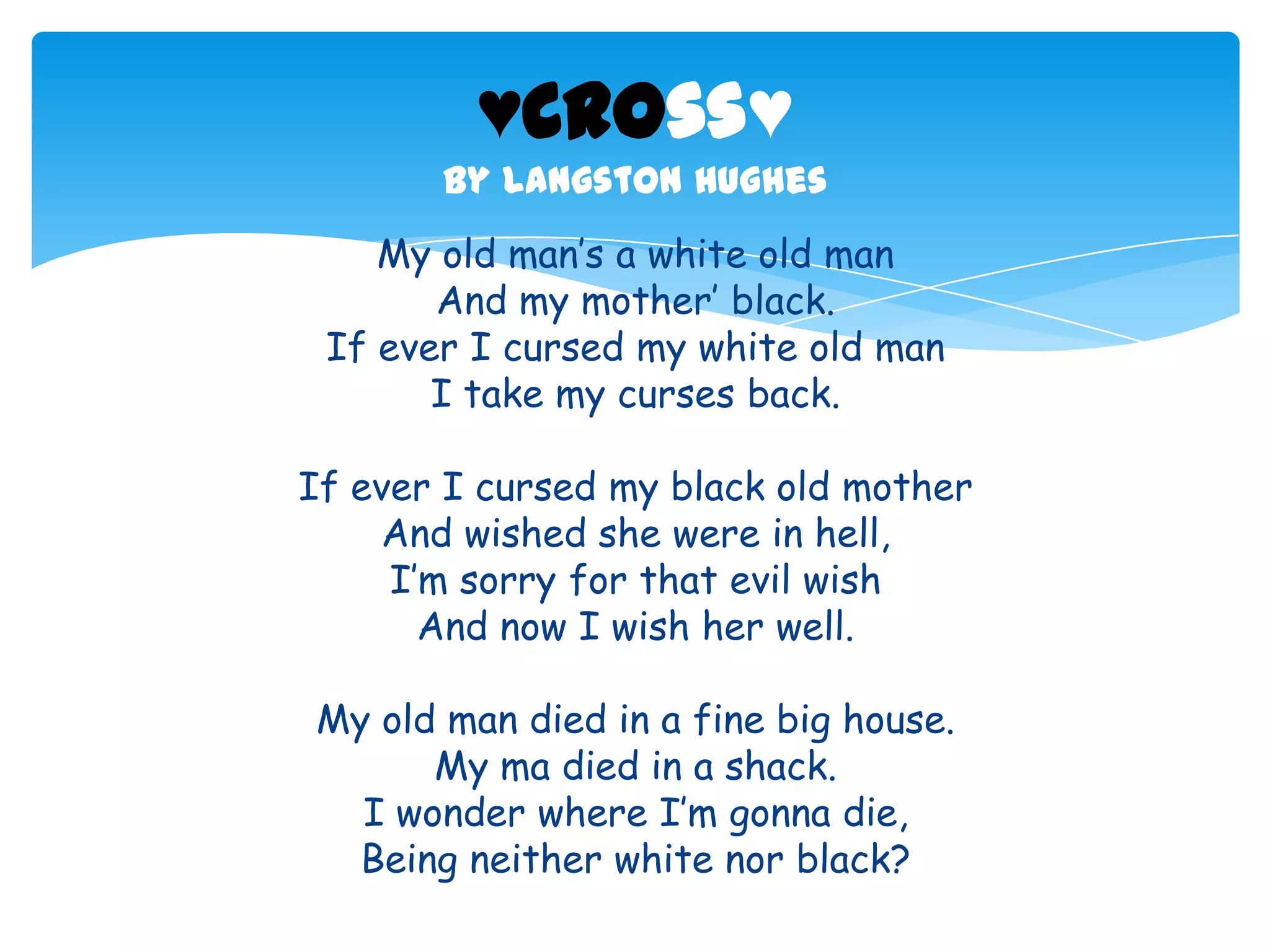 Poem Analysis - Cross | PPT