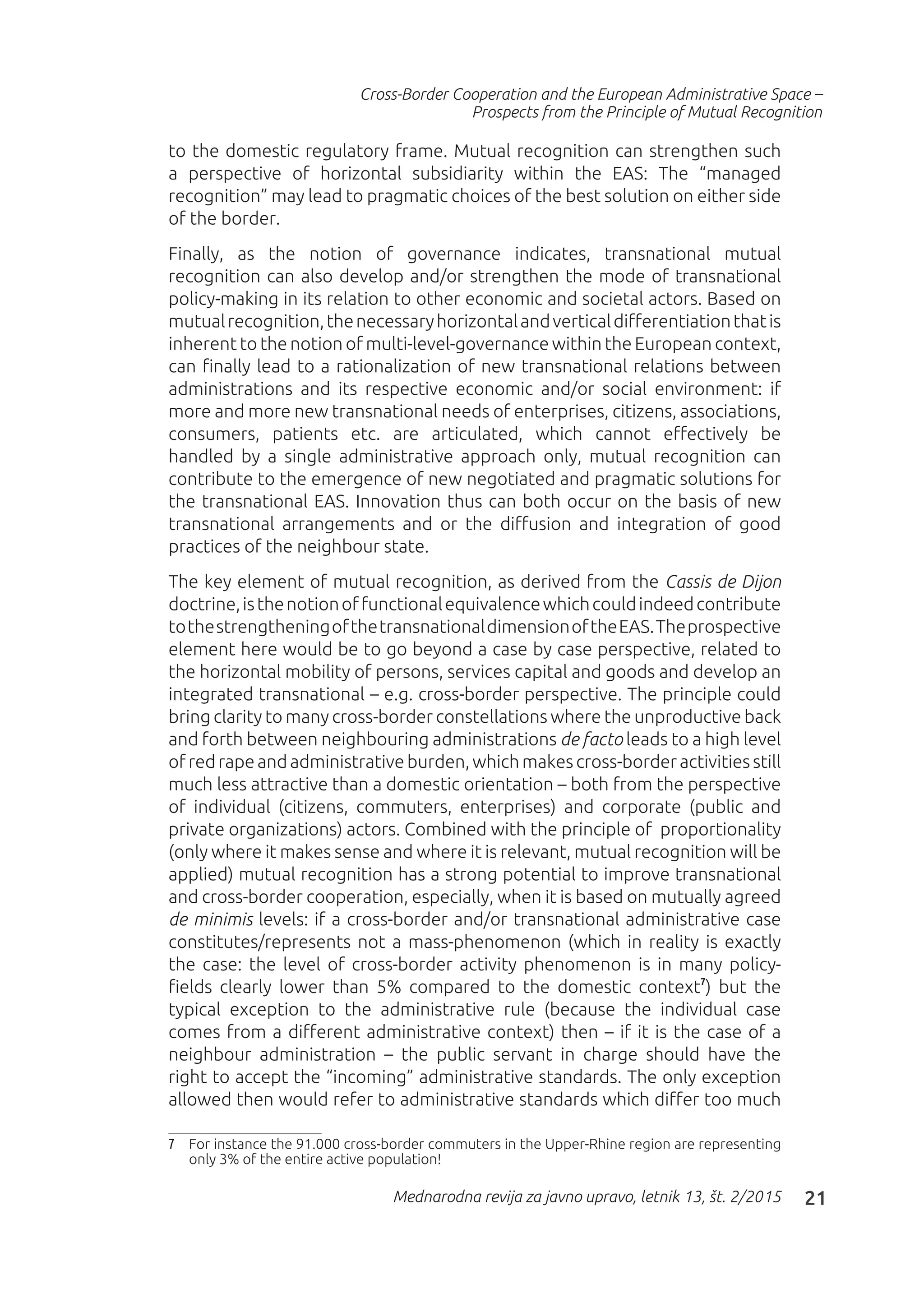 Cross border cooperation and the european administrative space ...