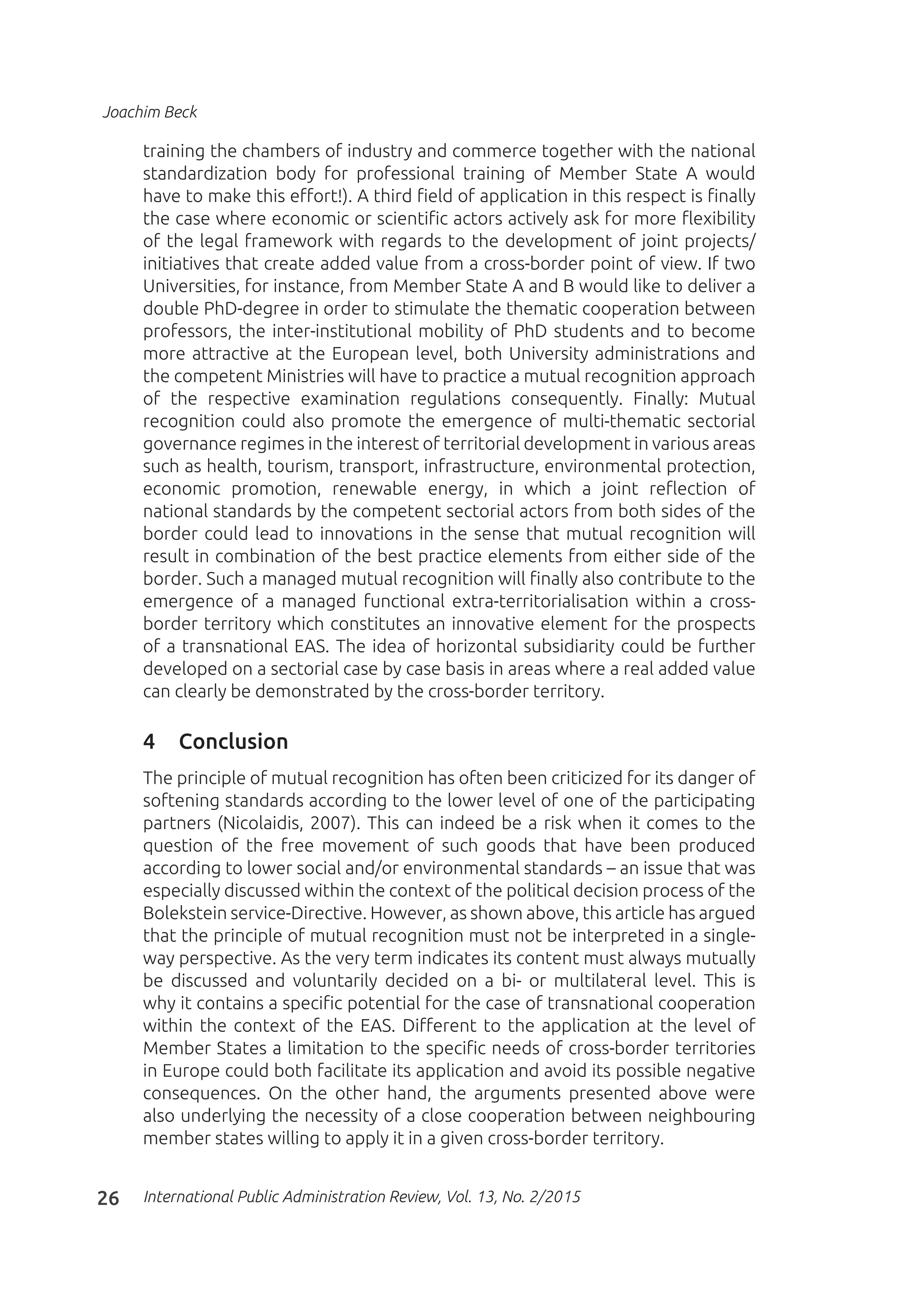 Cross border cooperation and the european administrative space ...