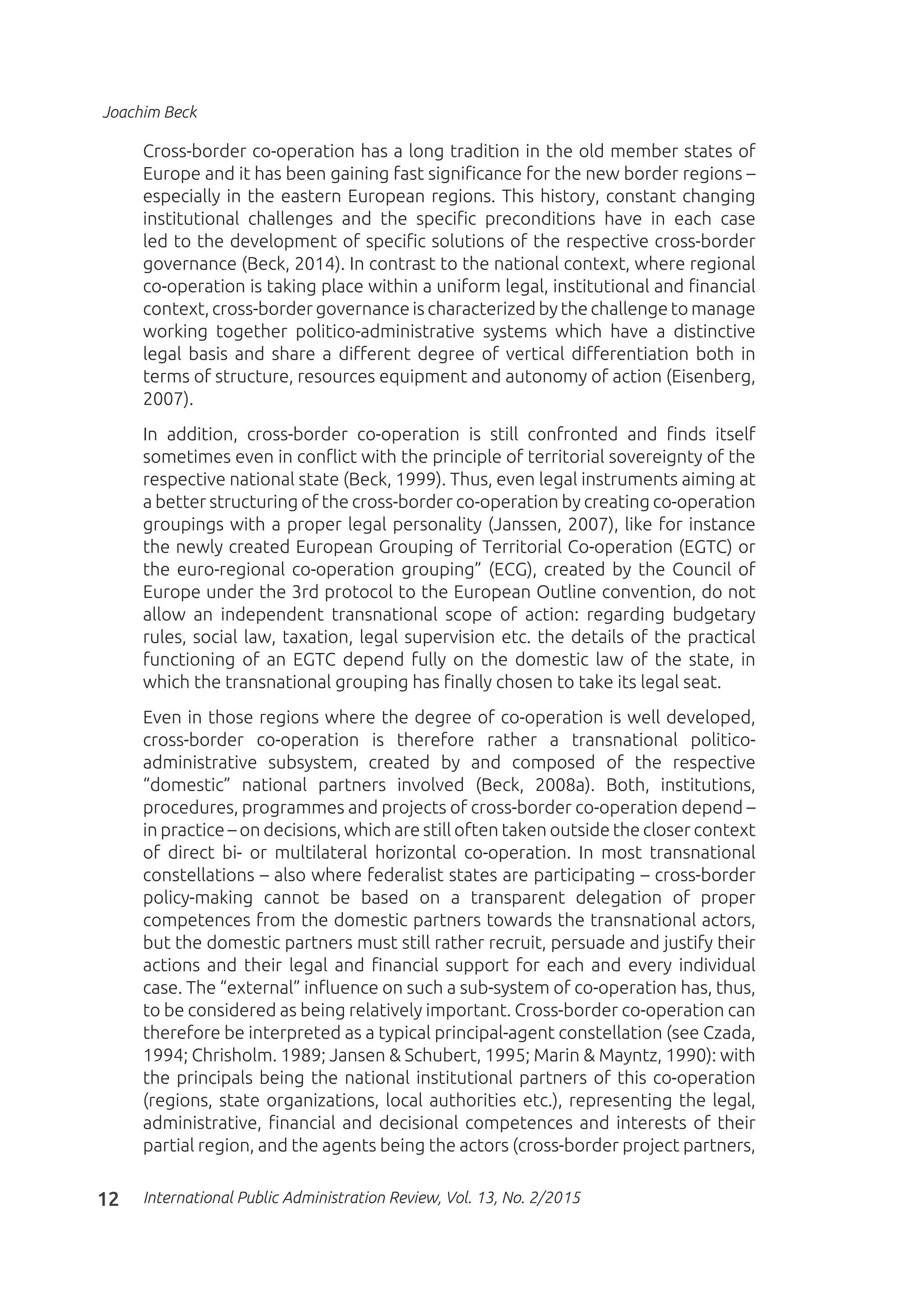 Cross border cooperation and the european administrative space ...