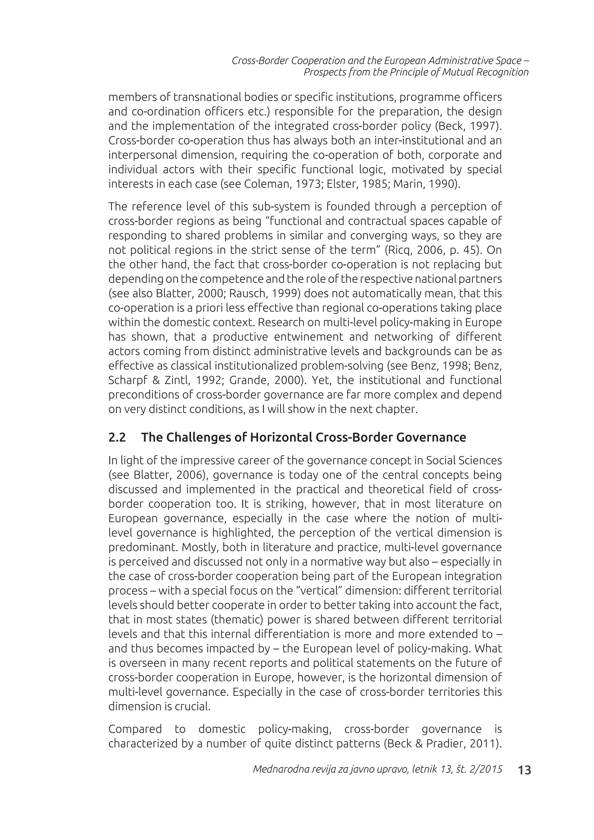 Cross border cooperation and the european administrative space ...