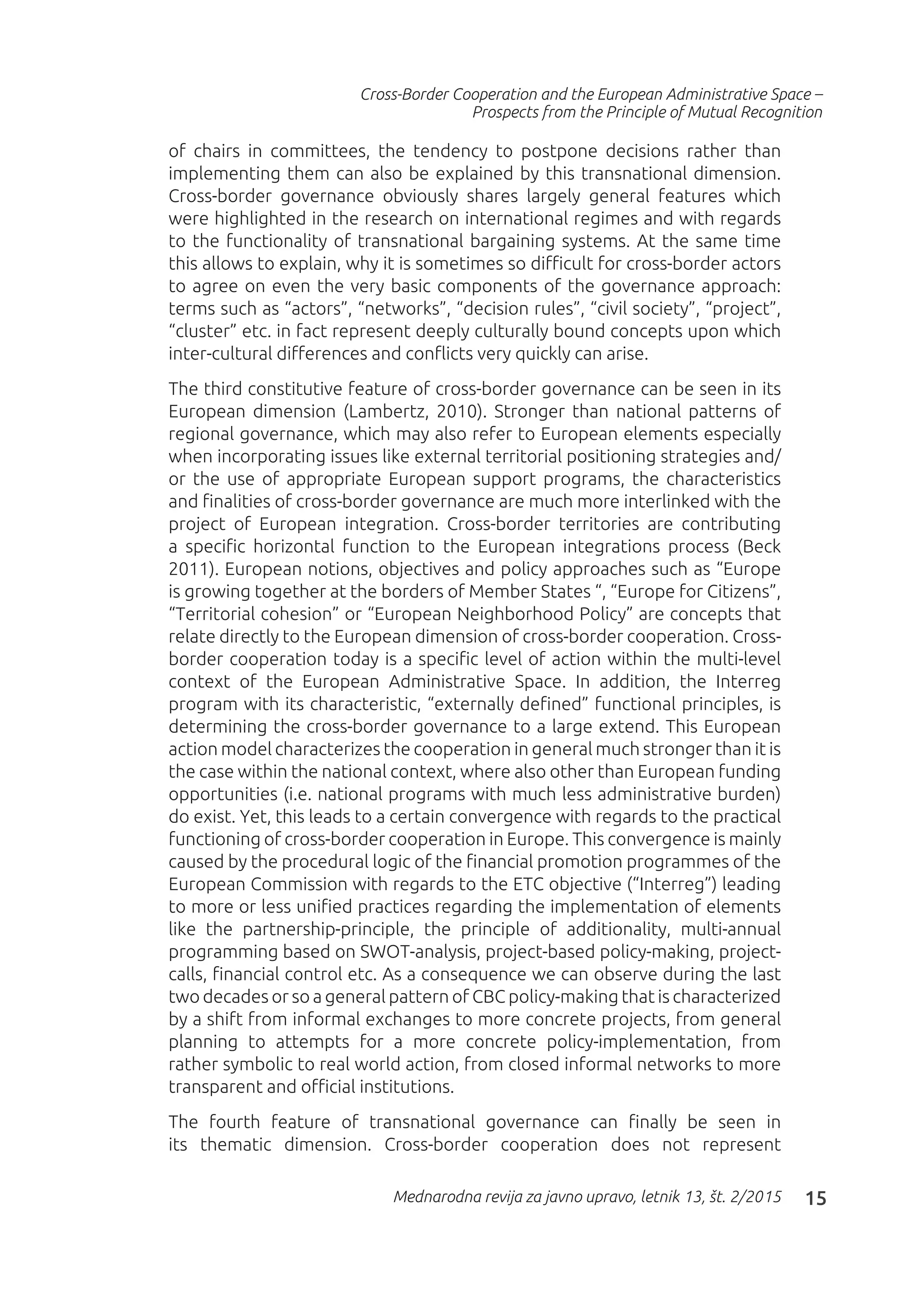 Cross border cooperation and the european administrative space ...