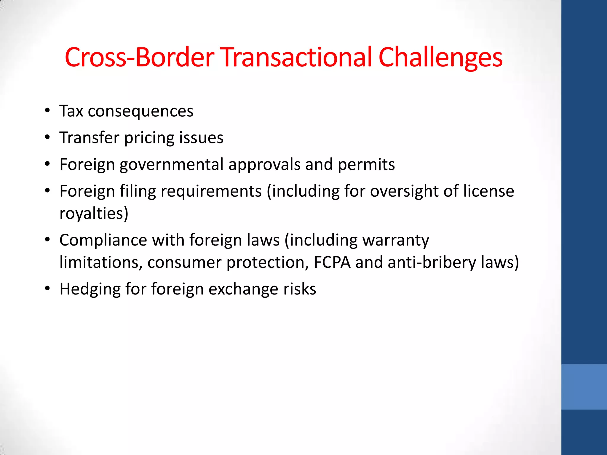 Cross-Border Licensing Issues | PPTX