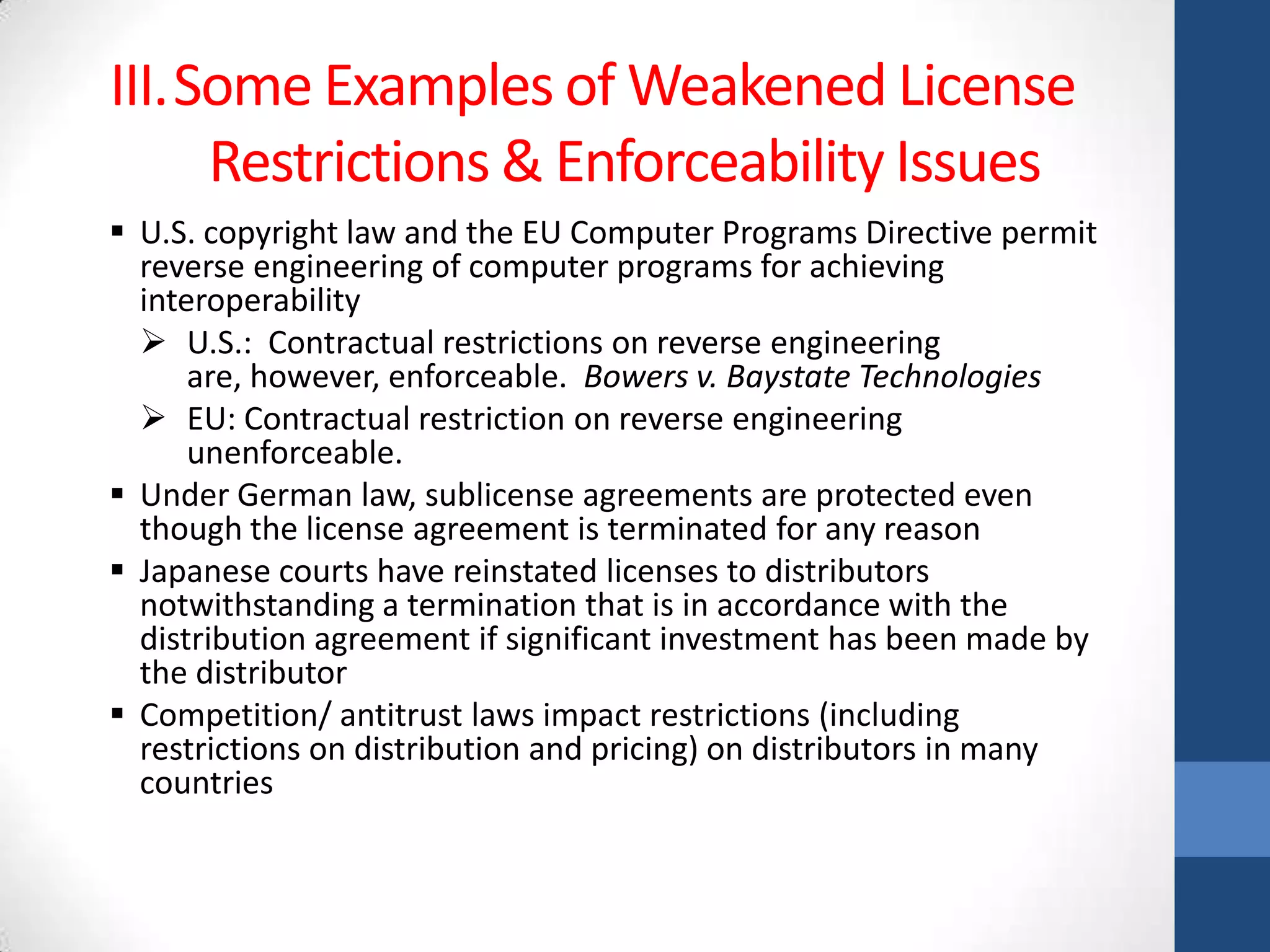 Cross-Border Licensing Issues | PPTX