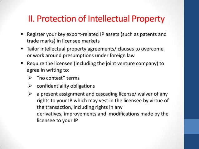 Cross-Border Licensing Issues | PPTX | Legal Services Industry | Industries