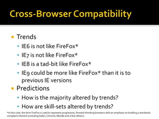 Cross-Browser Compatibility, and a little bit about Page Load, too ...