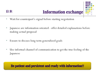 Cross Cultural Negotiation - Japan | PPT