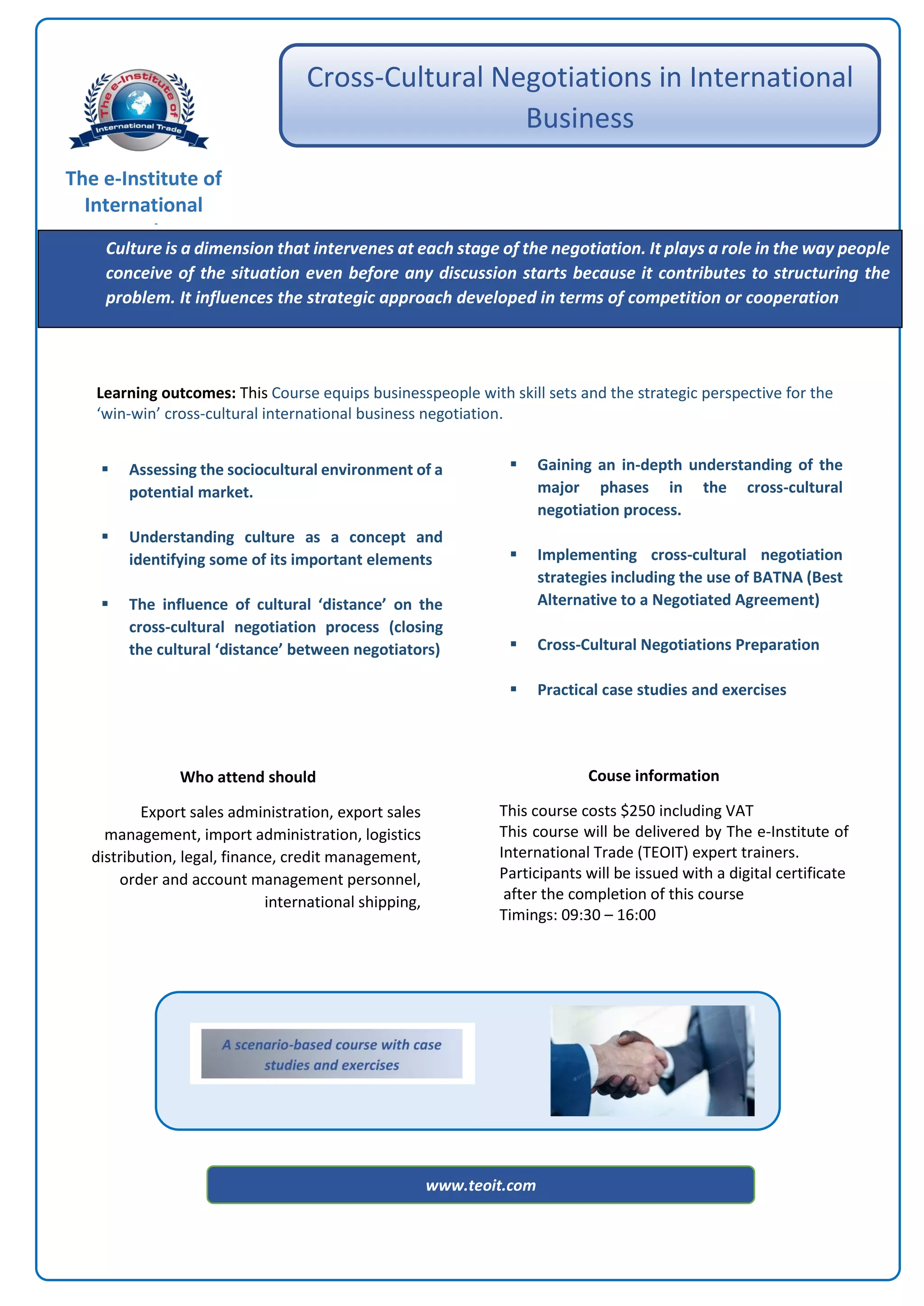 Cross-Cultural Negotiations in International Business | PDF