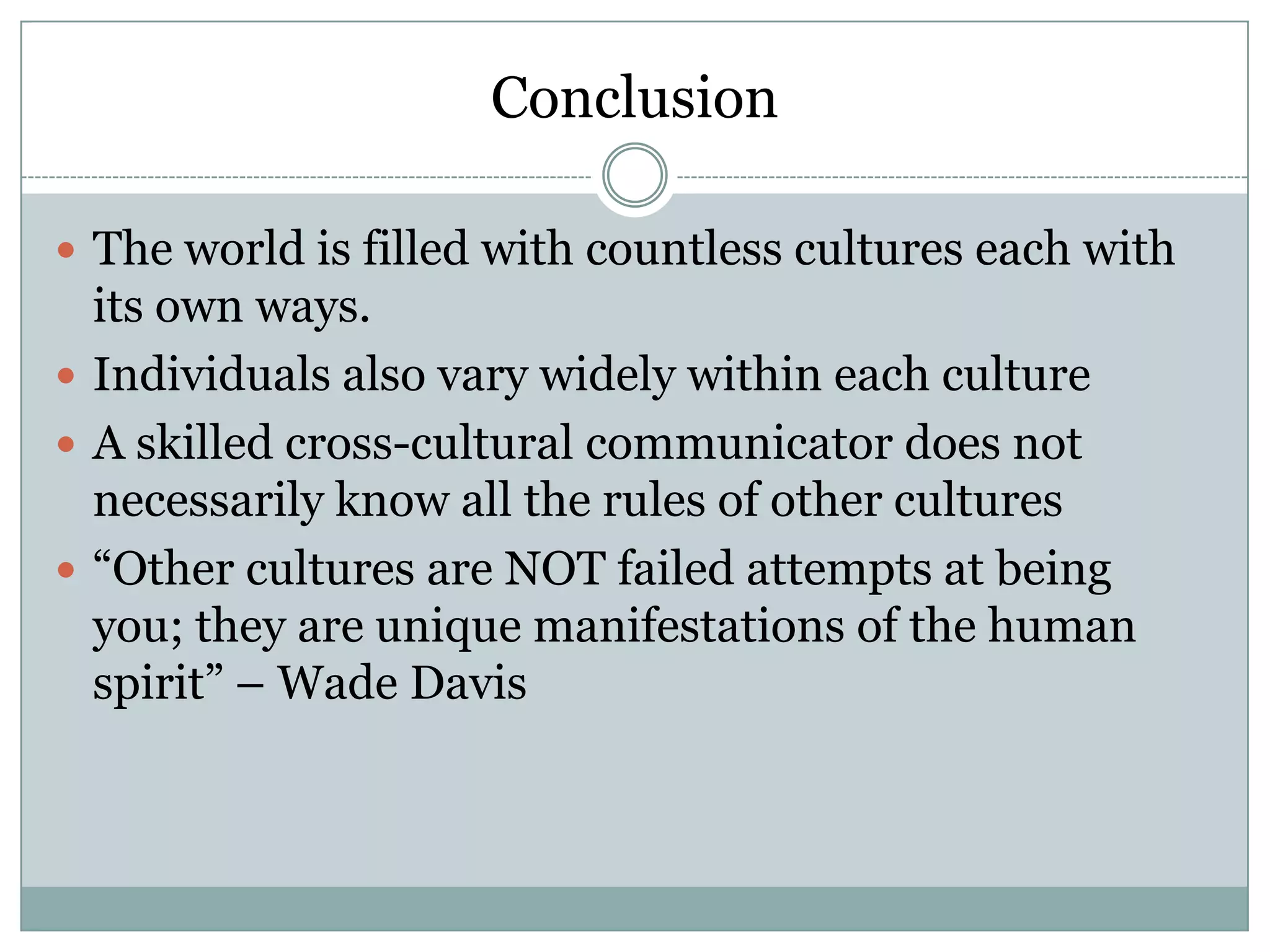 Cross cultural communication-translating nonverbal cues | PPTX