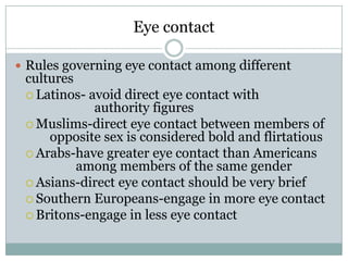 Cross cultural communication-translating nonverbal cues | PPTX
