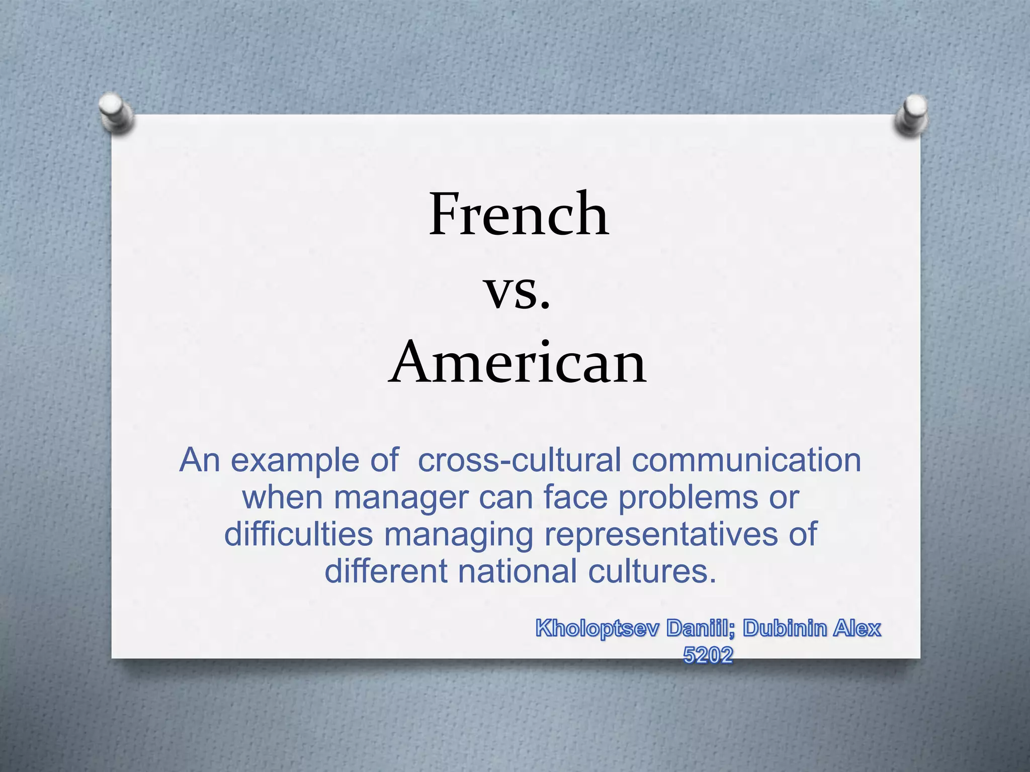 Cross cultural communication (example) | PPTX