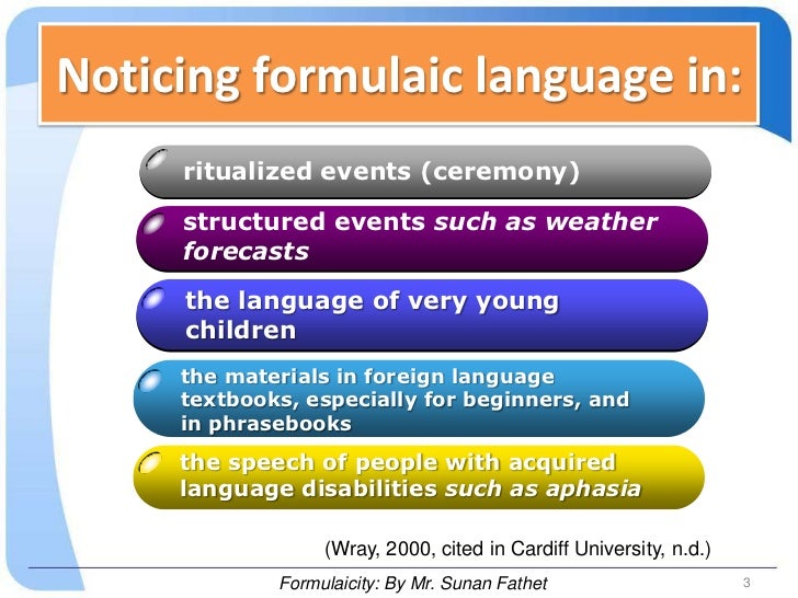 Cross cultural communication formulaicity