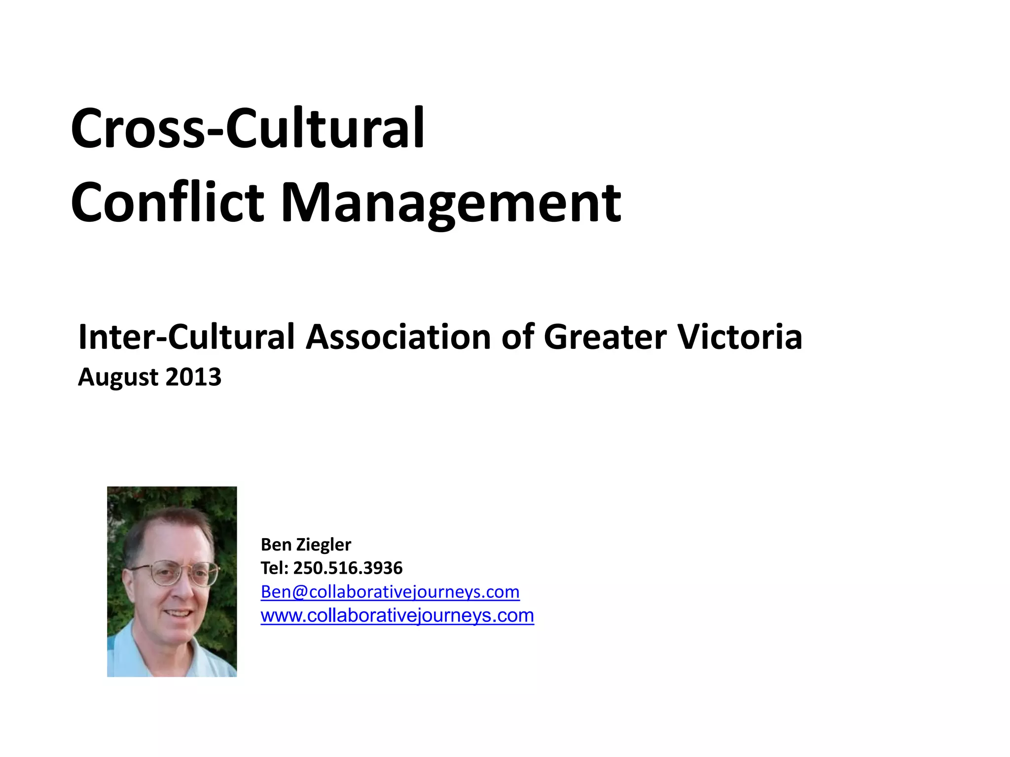 Cross Cultural Conflict Management | PDF