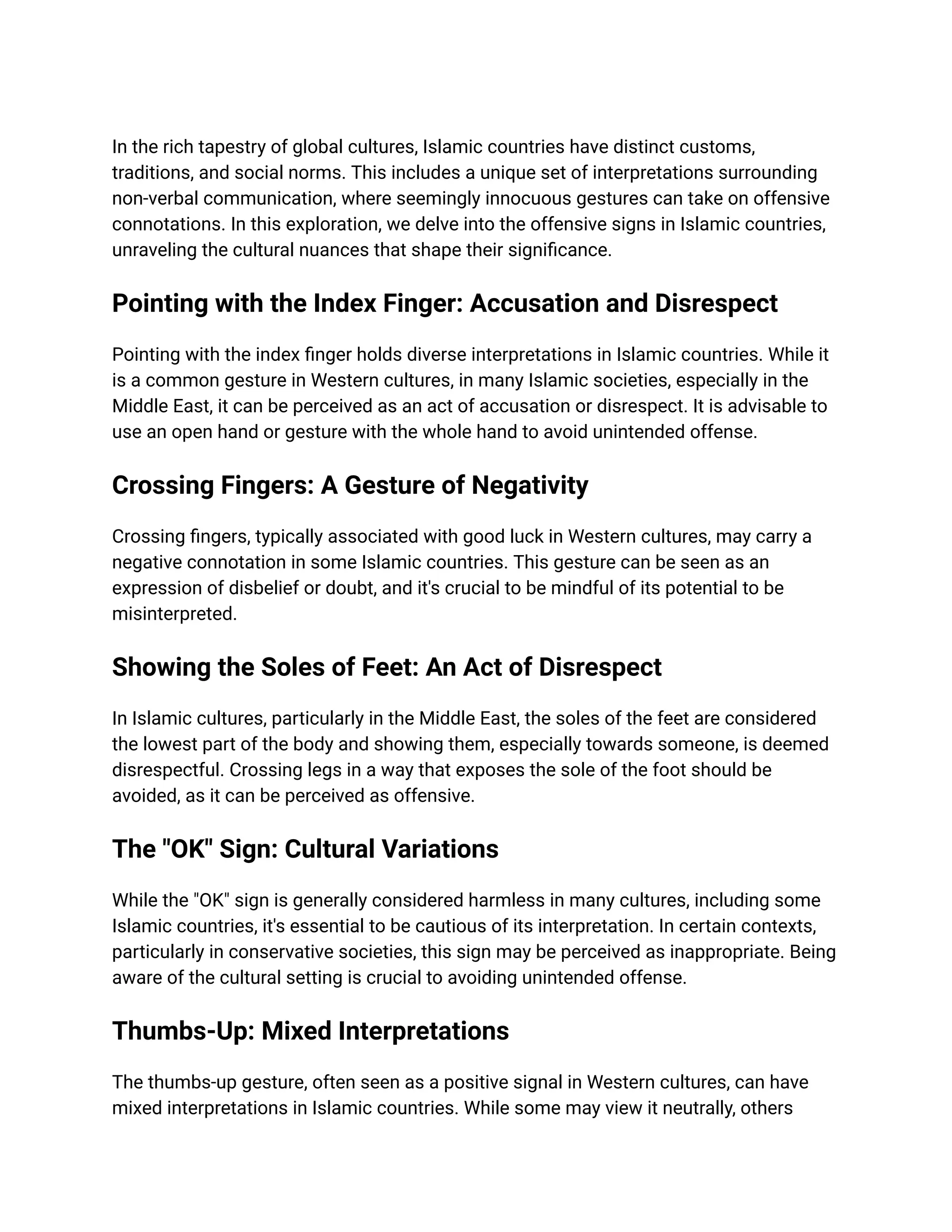 Cross-Cultural Gestures A Global Exploration of Non-Verbal ...