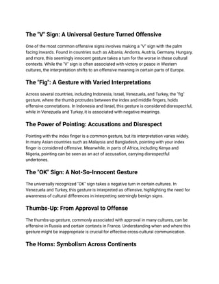 Cross-Cultural Gestures A Global Exploration of Non-Verbal ...