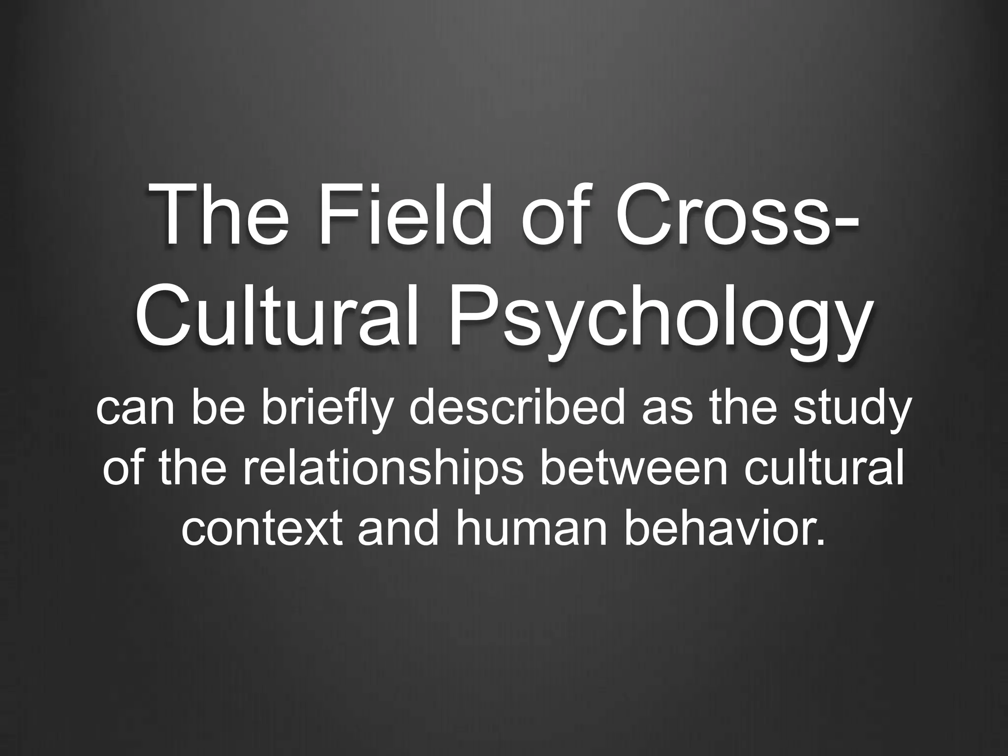 Cross Cultural Psy Intro | PPTX