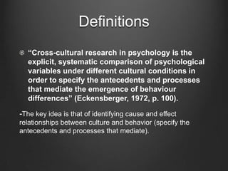 Cross Cultural Psy Intro | PPTX