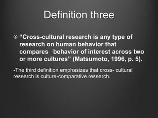 Cross Cultural Psy Intro | PPTX