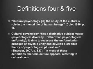 Cross Cultural Psy Intro | PPTX