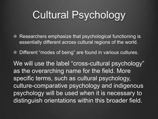 Cross Cultural Psy Intro | PPTX