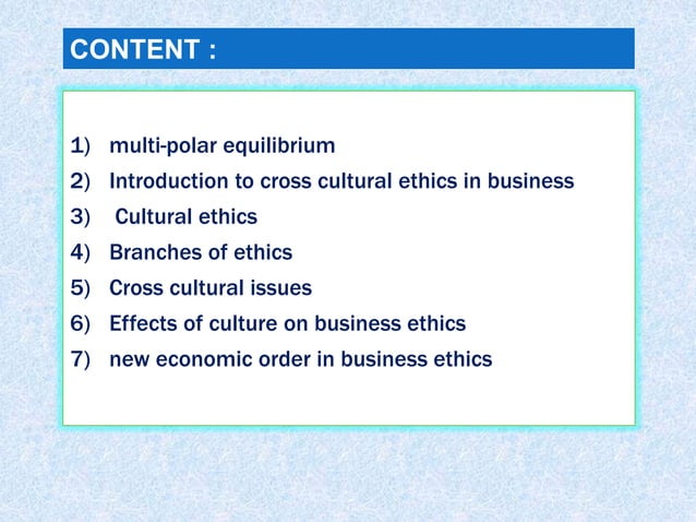 Cross cultural issues in business ethics by yasin aseer | PPT